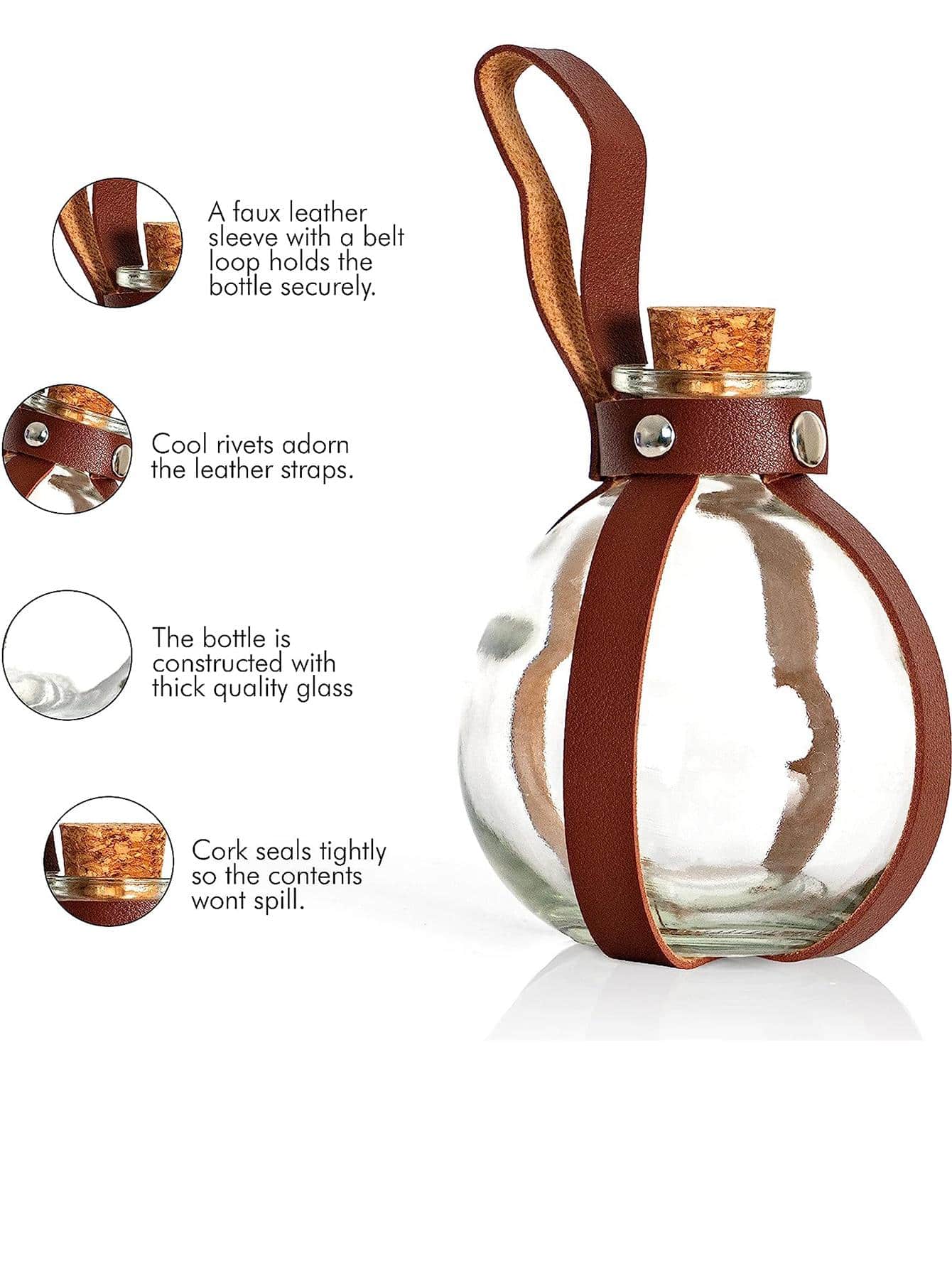 Dark Magic Potion Bottle - Brown Wizard Potions Glass Holder with ...