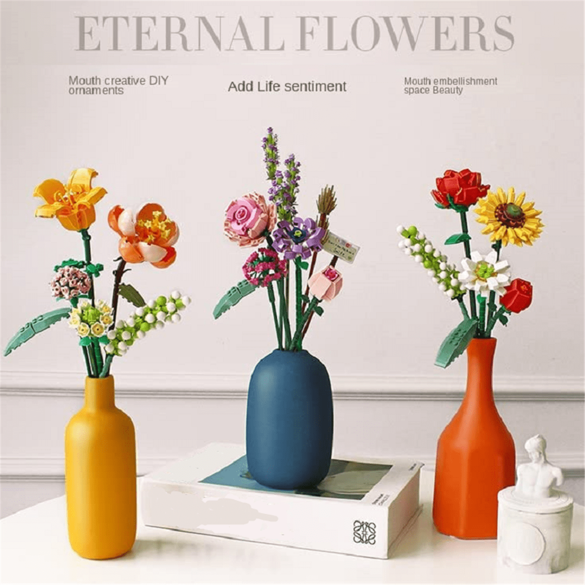 1 Pack/547pcs, Mini Block, Flower Bouquet, Artificial Flowers Mini ...