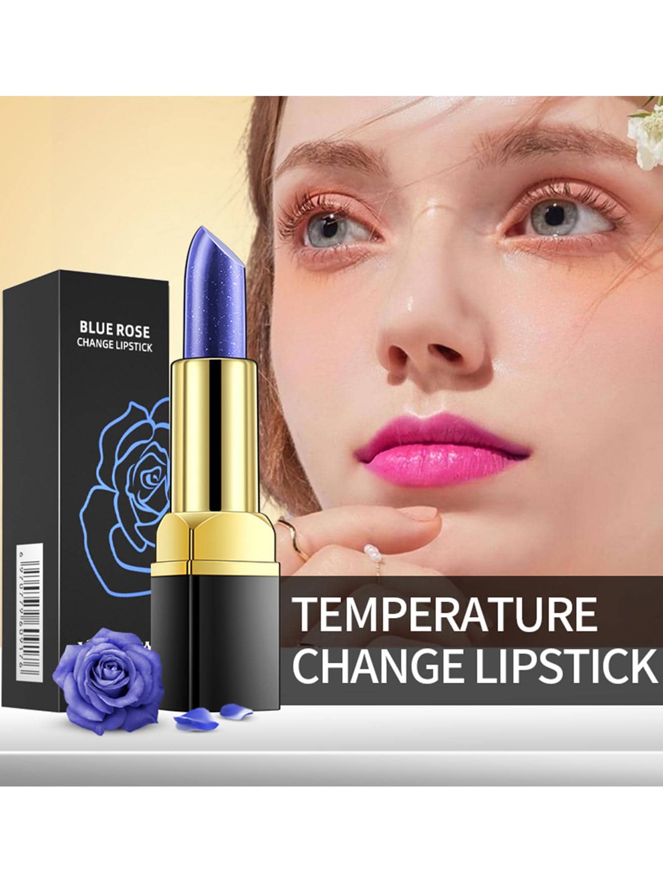Blue Magic Lipstick, Shimmer Color Changing Lipstick(Blue Changed into ...