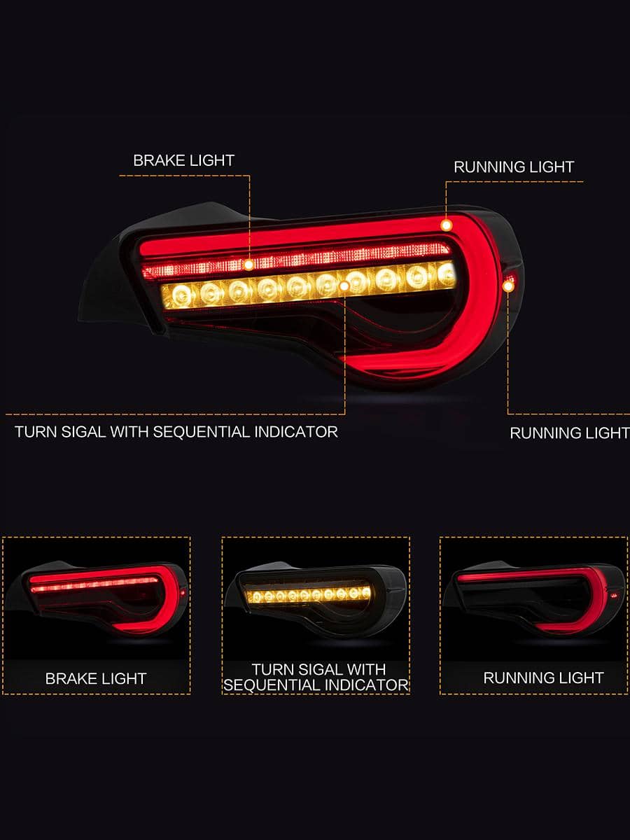 VLAND Tail lights Assembly Fit for Toyota 86 2012-2020, Subaru BRZ 2013-2020, Scion FRS 2013 ...