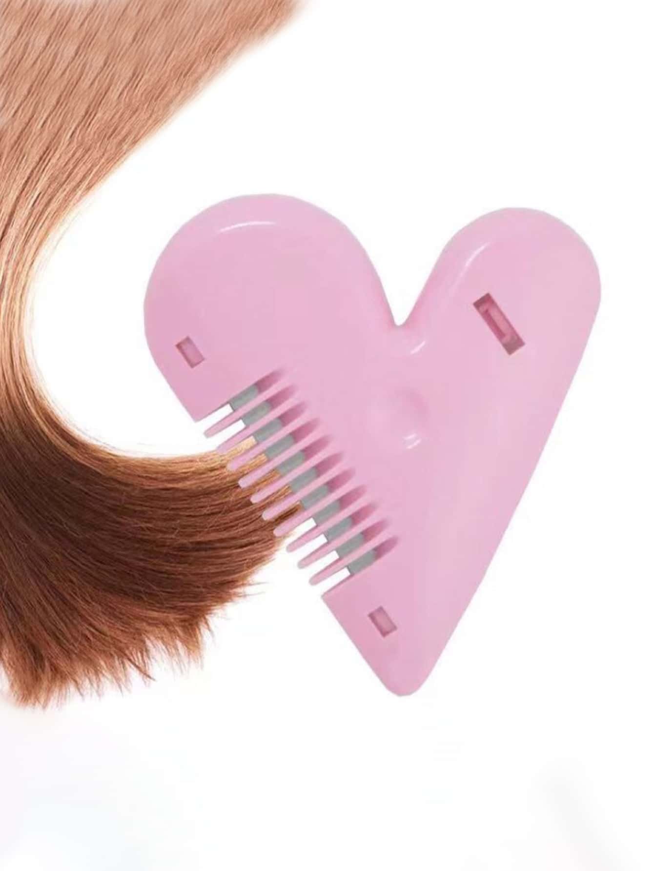 1 Heart Double-Sided Hair Comb With Blade Love Bangs Comb Trimmer ...