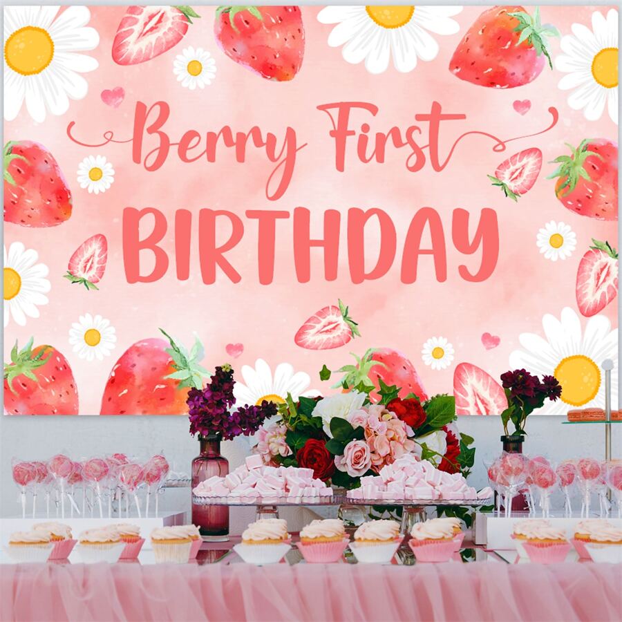 1pc Balterever Strawberry Daisy Party Decorations Strawberry Daisy ...