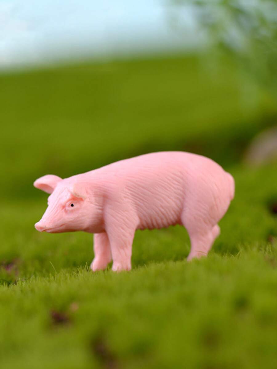 Random 6pcs PVC Craft Farm Animal Figurines Set, Farmer, Horse, Cow ...