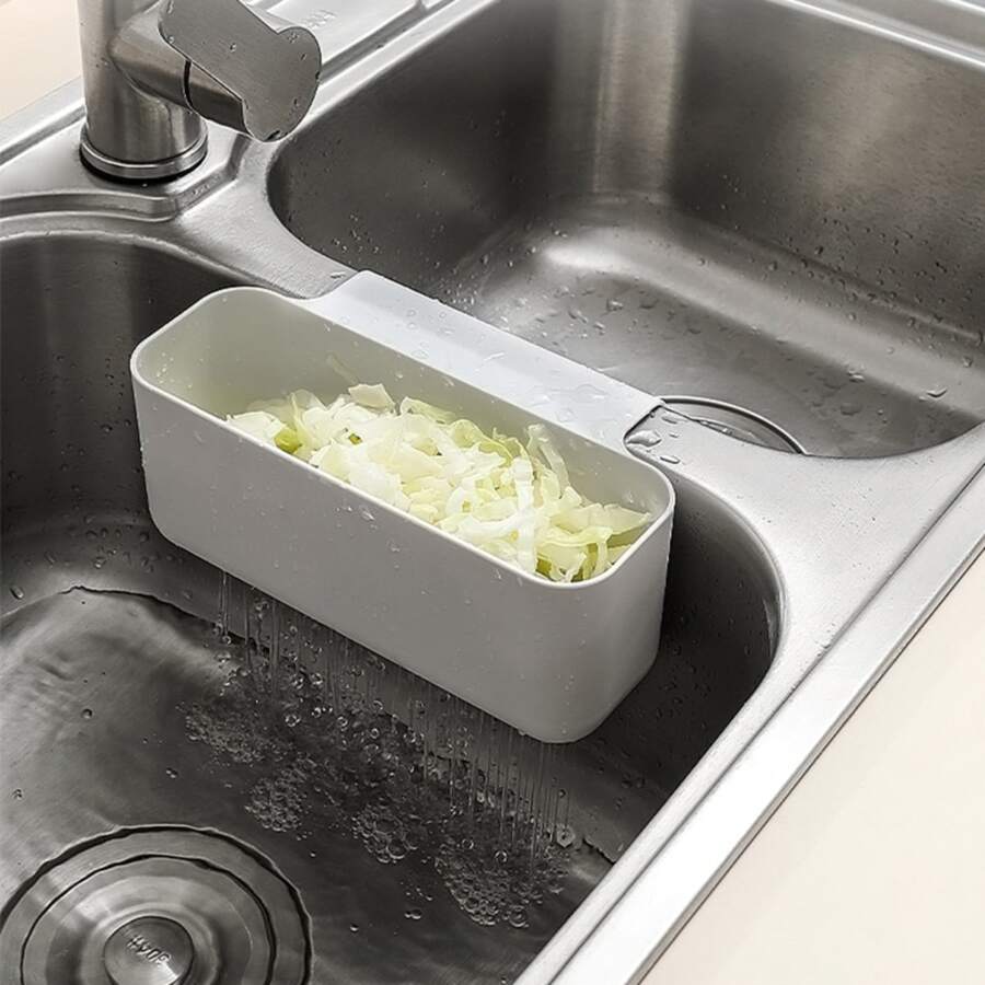 Sink Kitchen Residue Drain Basket Long Drainage Storage Box | SHEIN UK