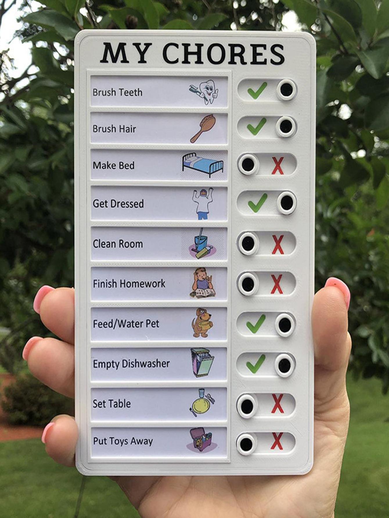 10pcs+1pc/set White Portable Chore Chart Memo Board, To Do List Checklist Board Detachable ...