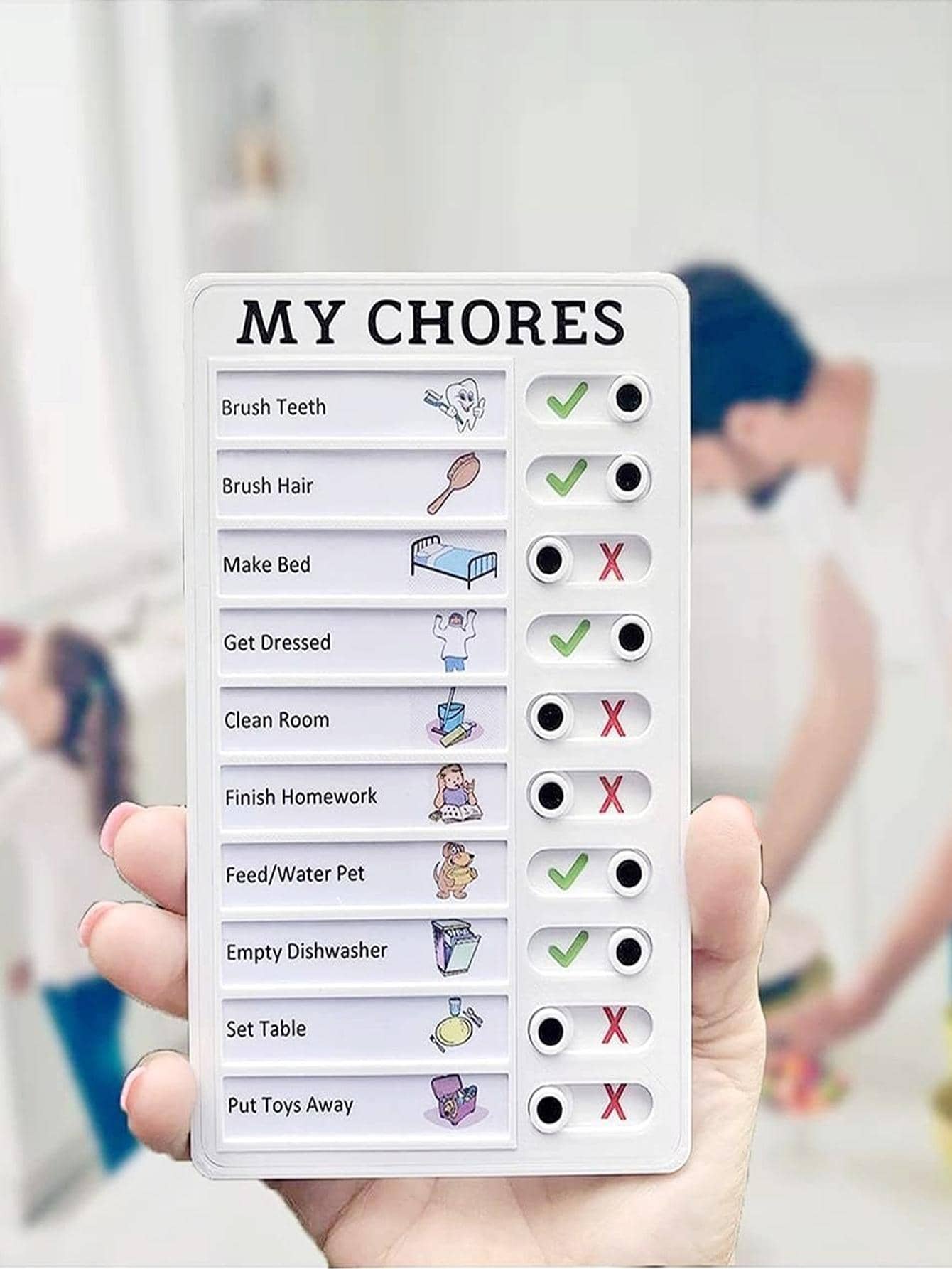 10pcs+1pc/set White Portable Chore Chart Memo Board, To Do List Checklist Board Detachable ...