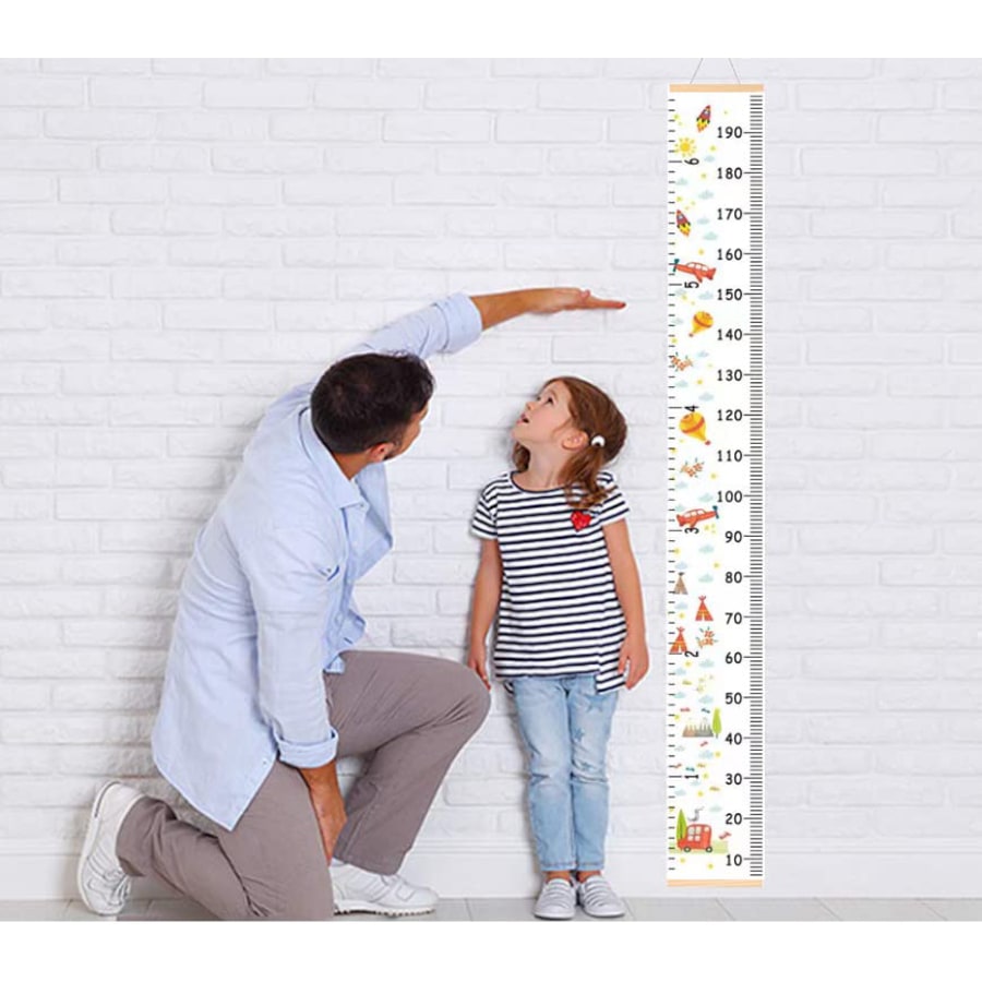 Growth Chart for Kids, Canvas Height Chart Ruler Removable Wood Hanging ...