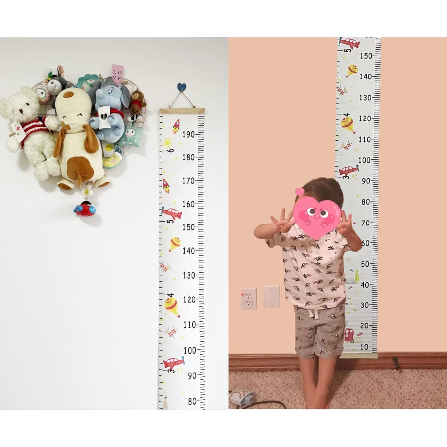 Growth Chart for Kids, Canvas Height Chart Ruler Removable Wood Hanging ...