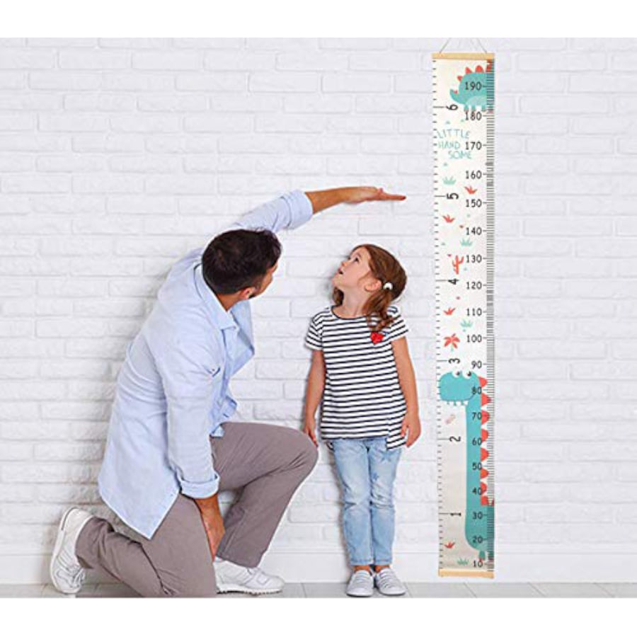 Growth Chart for Kids, Canvas Height Chart Ruler Removable Wood Hanging ...