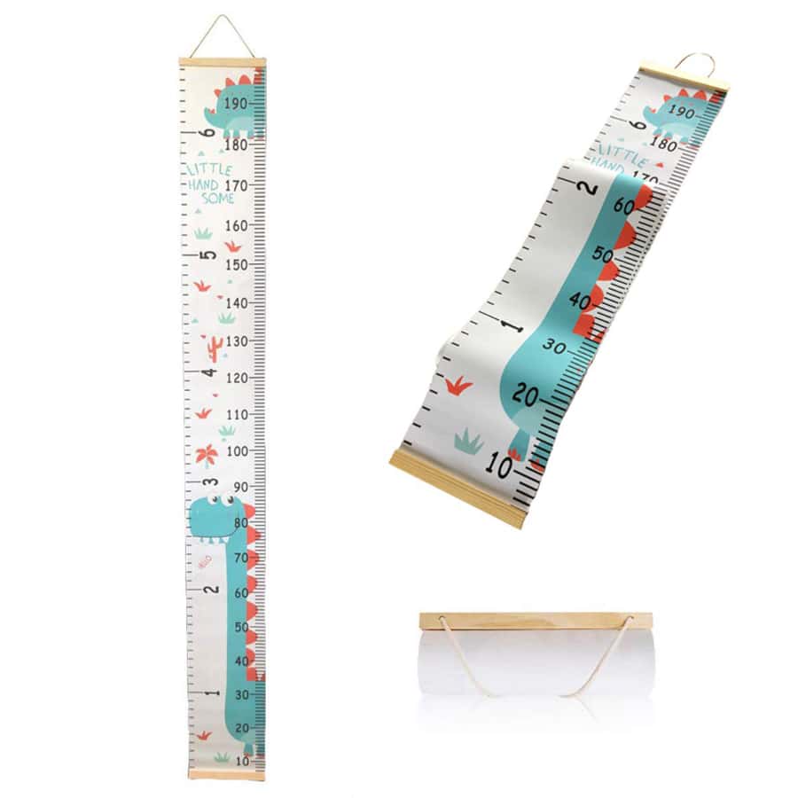 Growth Chart for Kids, Canvas Height Chart Ruler Removable Wood Hanging ...