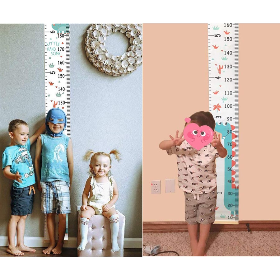 Growth Chart for Kids, Canvas Height Chart Ruler Removable Wood Hanging ...