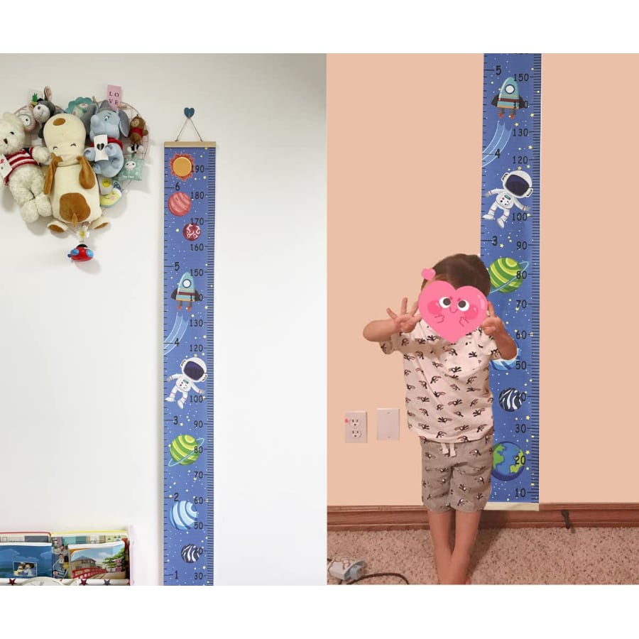 Growth Chart for Kids, Canvas Height Chart Ruler Removable Wood Hanging ...