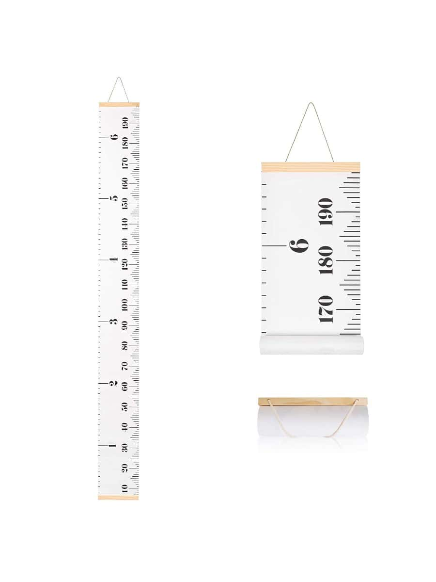 Growth Chart for Kids, Canvas Height Chart Ruler Removable Wood Hanging ...