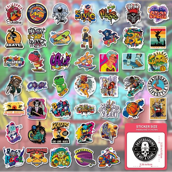 100pcs Cool Graffiti Stickers, Personality Cartoon Sticker For ...