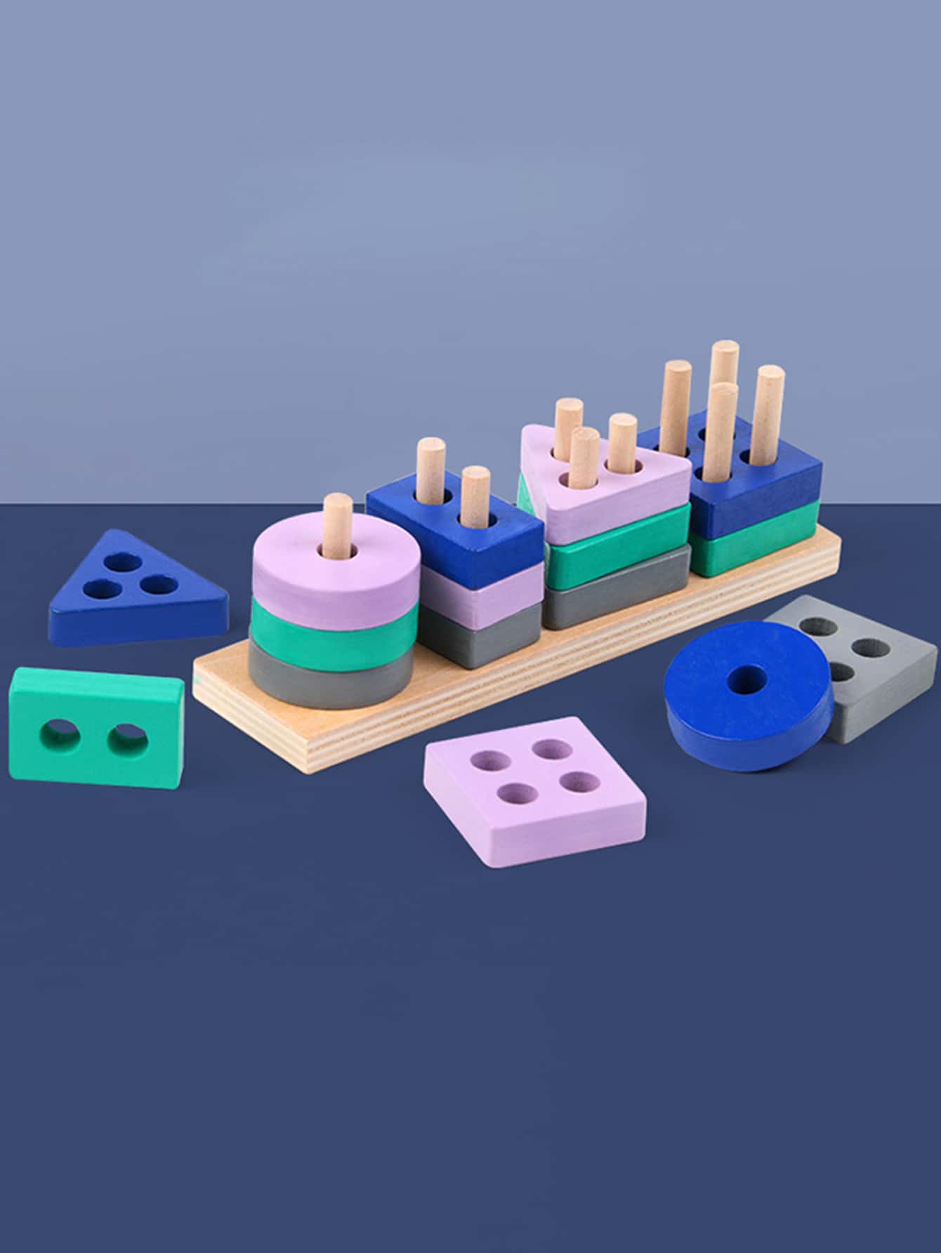 1pc Wooden Geometric Shape Color & Shape Matching Cognition Building ...