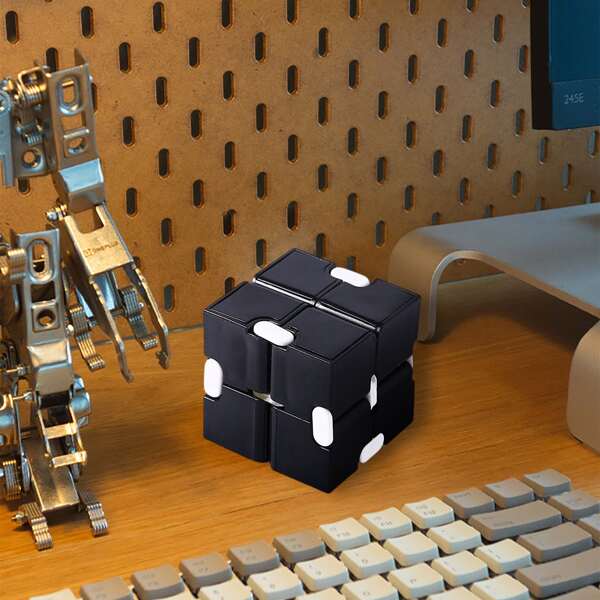Black Rubik's Cube Stress Relief Toy | SHEIN UK