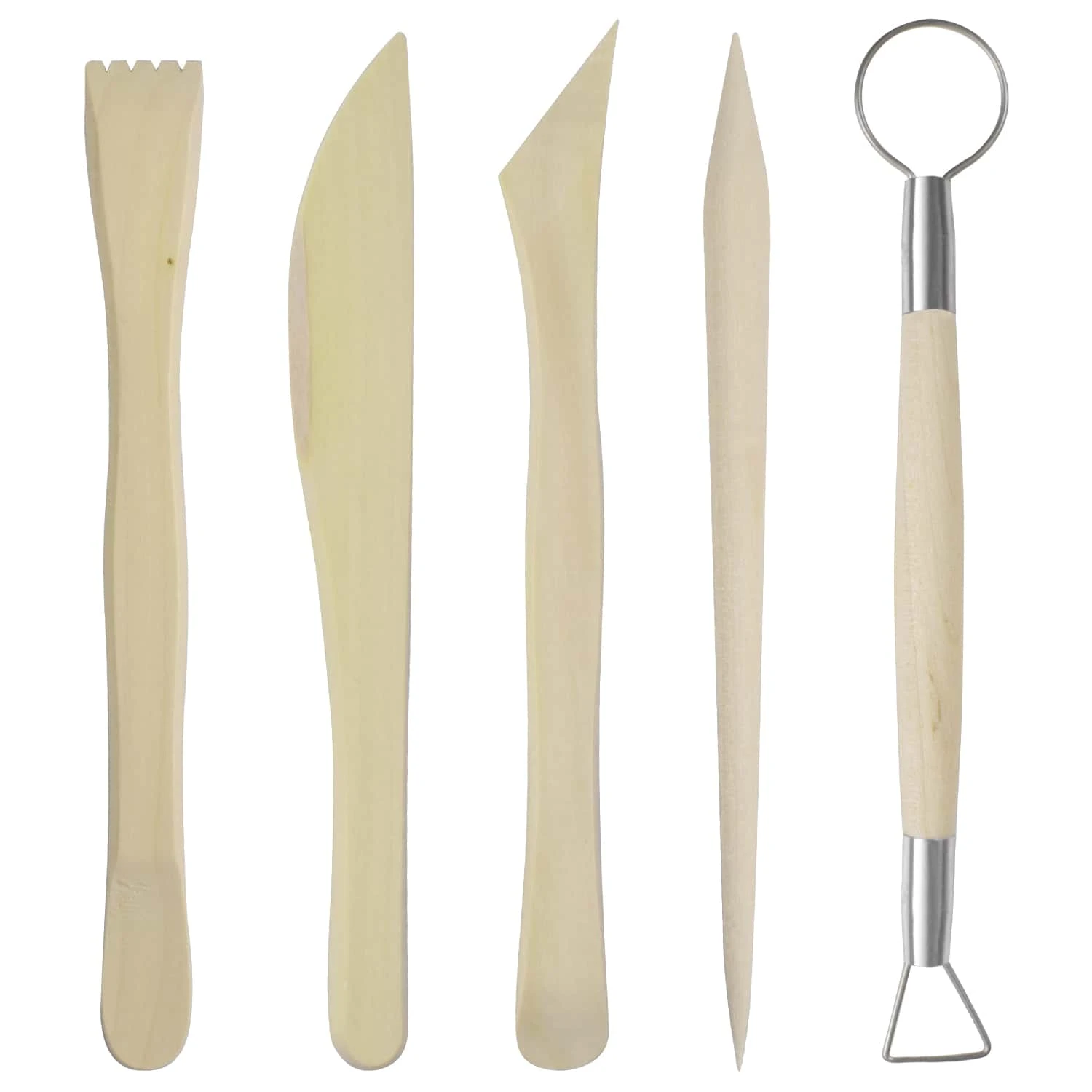 5 Piece Pottery Tool Set, Ceramic Clay Sculpture Tool Kit, Polymer Clay ...