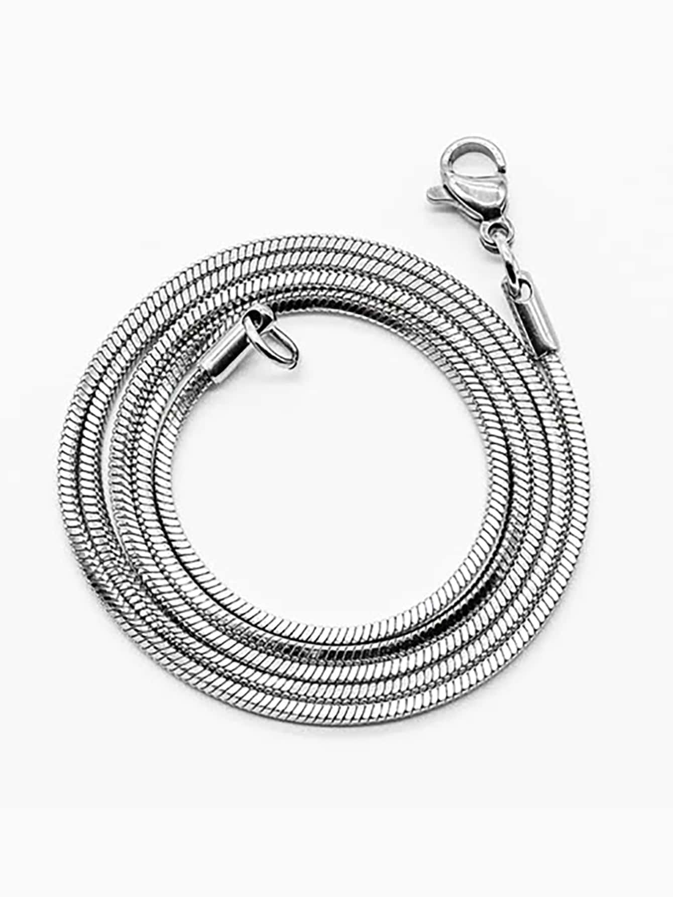 Stainless Steel Square & Snake Bone Chain, Delicate Collarbone Necklace ...