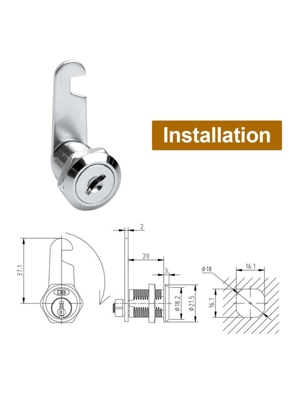 Pack of 2 20mm Letterbox Lock Universal Cylinder Security Furniture ...