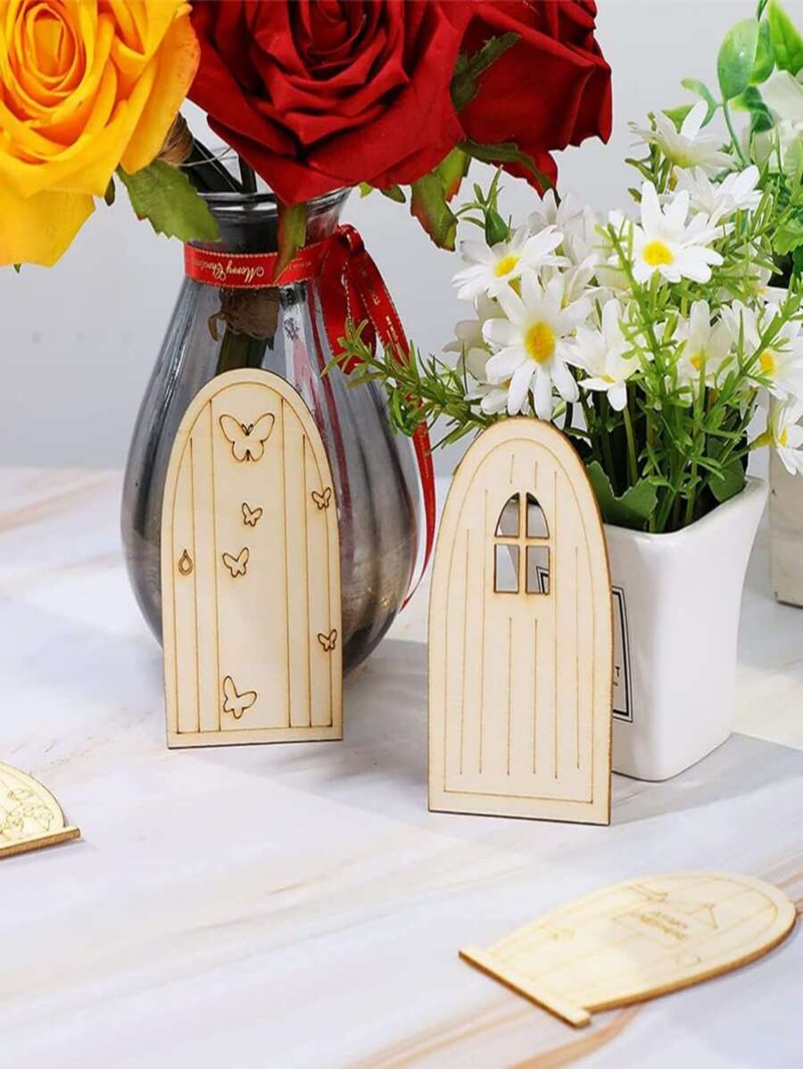 48 piezas Set exquisito miniatura hada puertas , cada con 4 diferente estilos , de madera jardín ...