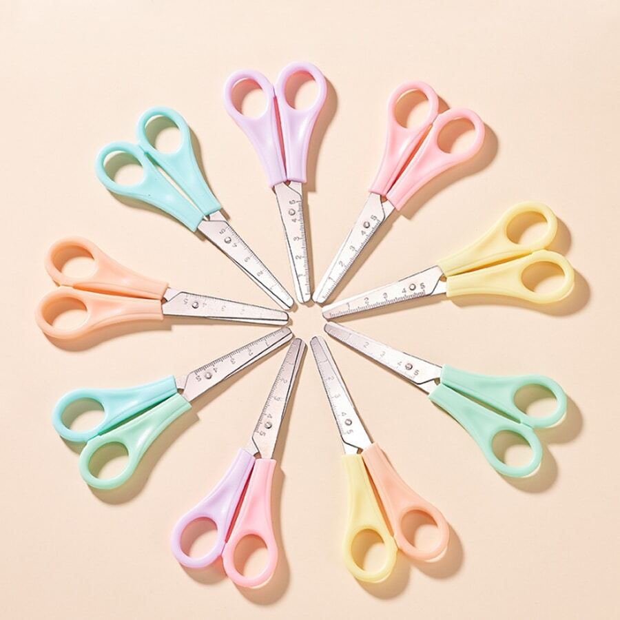 1pc Simple Iron Alloy Scissor, Minimalist Pink Paper Cutter Scissor For ...