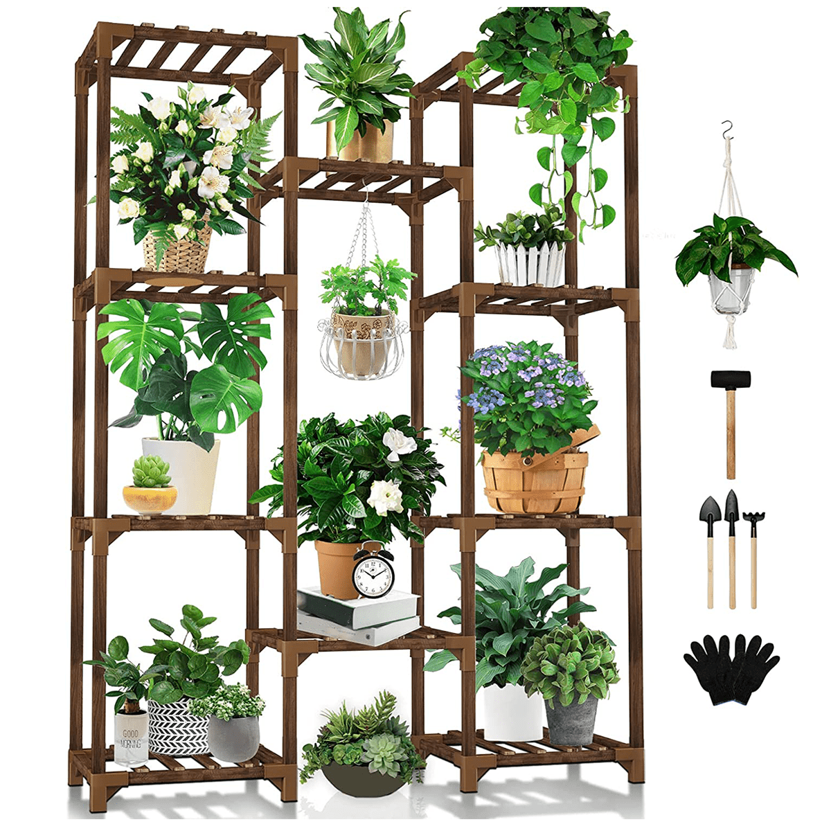 Plant Stand,Tall Plant Shelf for Multiple Plants,10 Tiers 11 Pot Large ...