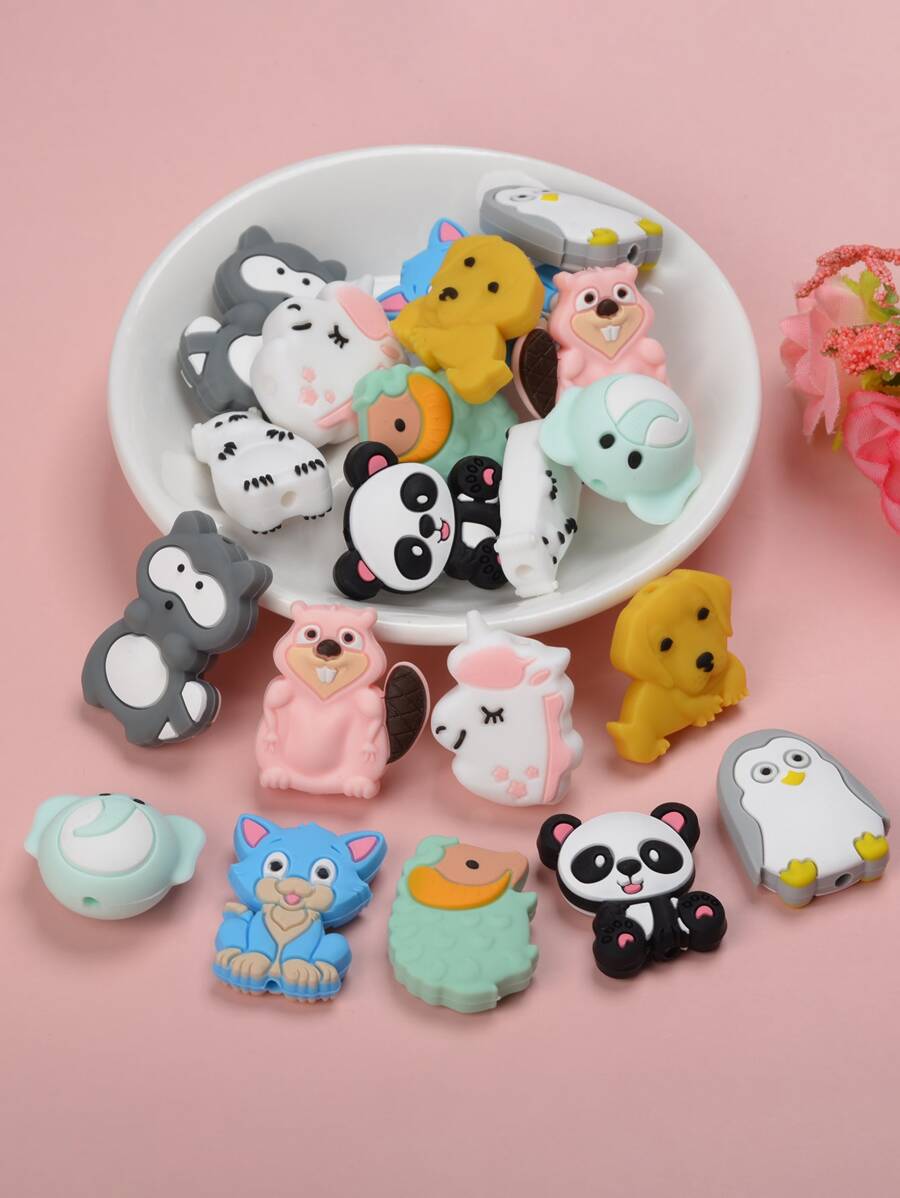 5/10 Pieces Of Cartoon Animal Silicone Focal Beads , Koala, Elephant ...
