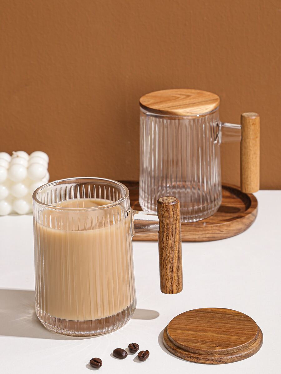 1pc Heat-resistant Glass Cup With Handle, Filter And Lid For Office And ...