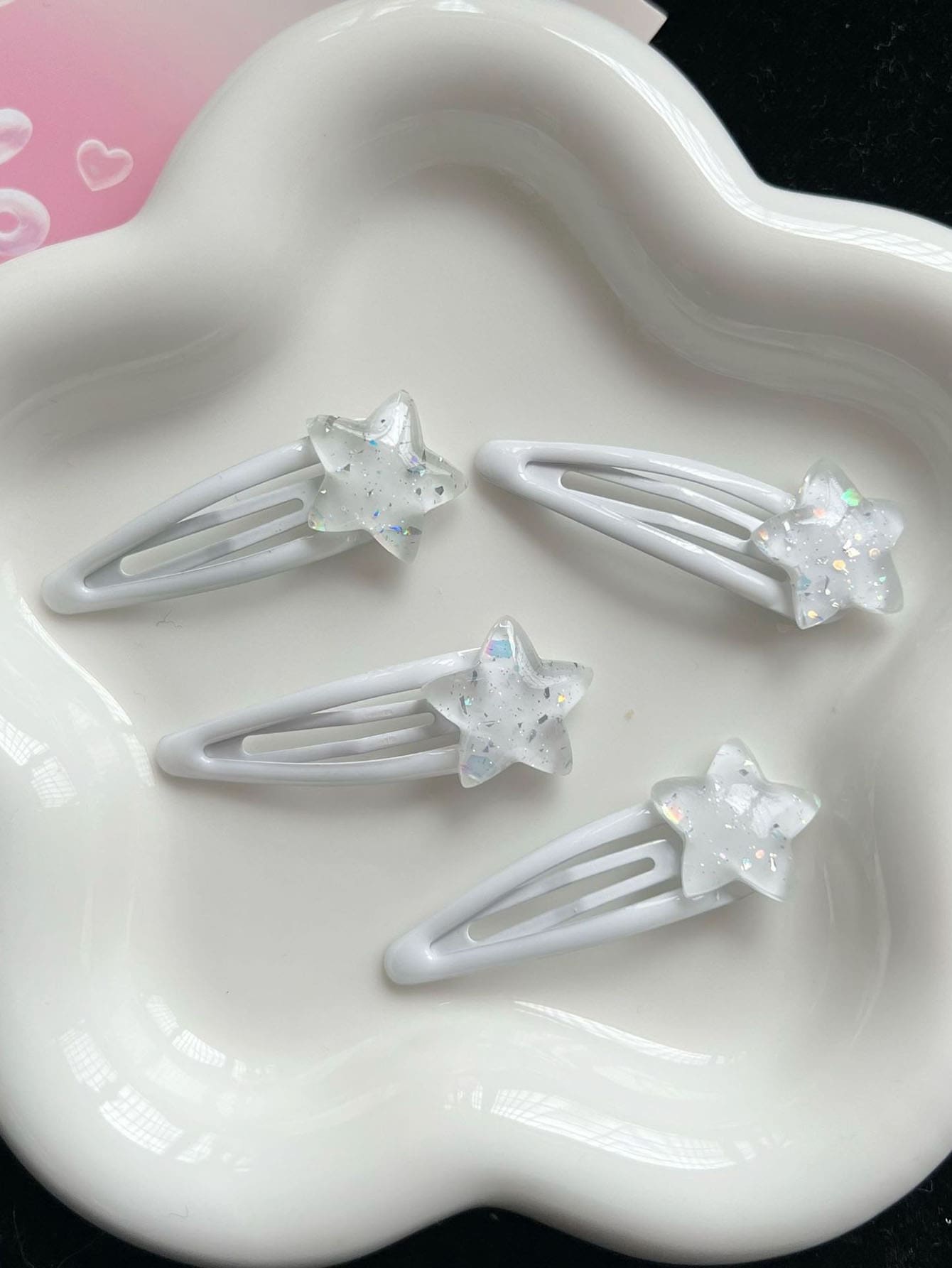 4pcs Cute & Personalized Dripping Oil Star & Water Drop Hair Clips ...