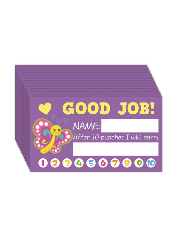 50pcs Punch Cards For Kids Classroom, School Homeschool, Or Smart ...