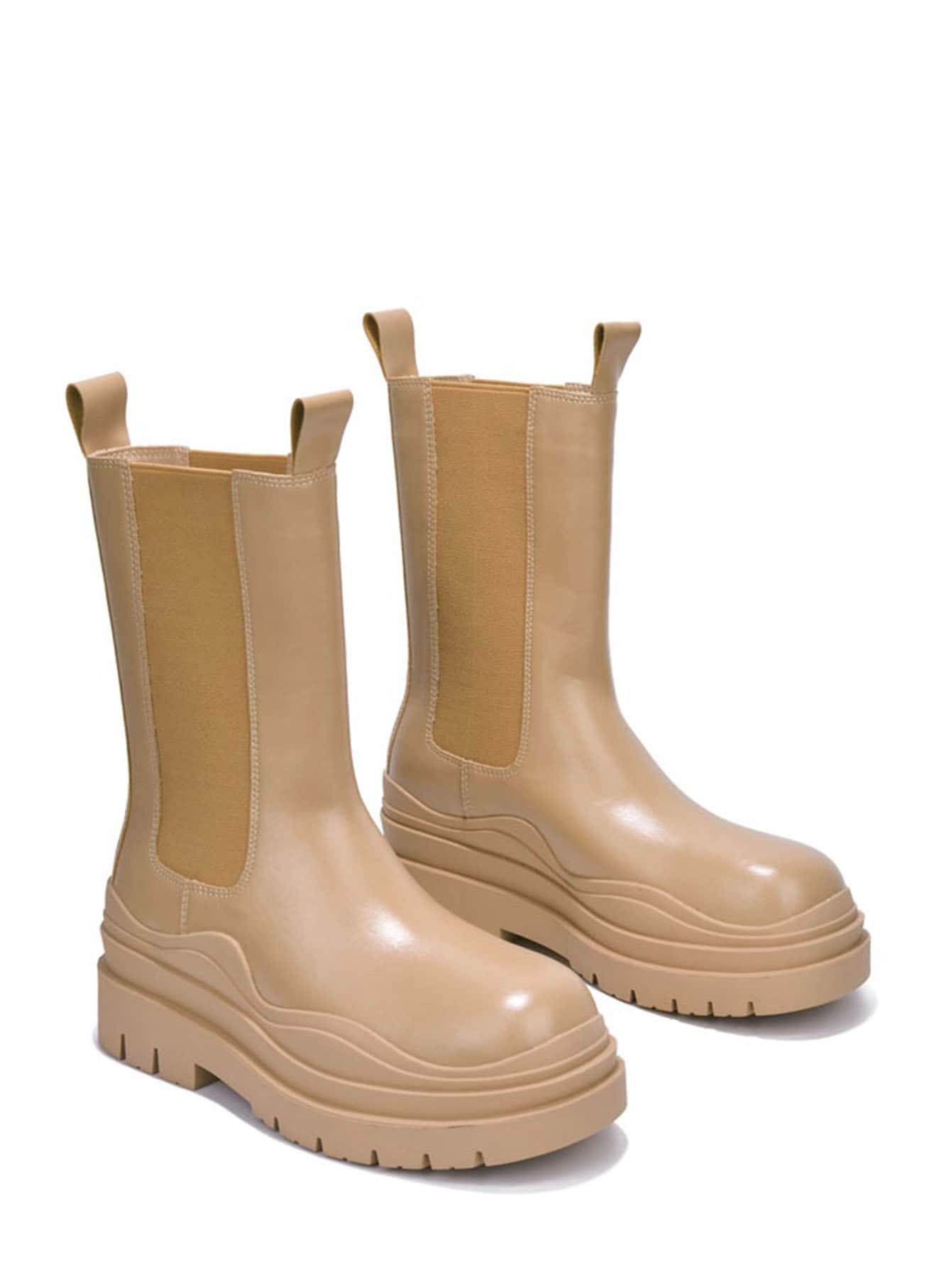 Cape Robbin Women's Square Round Toe Lug Platform Booties - Lug ...