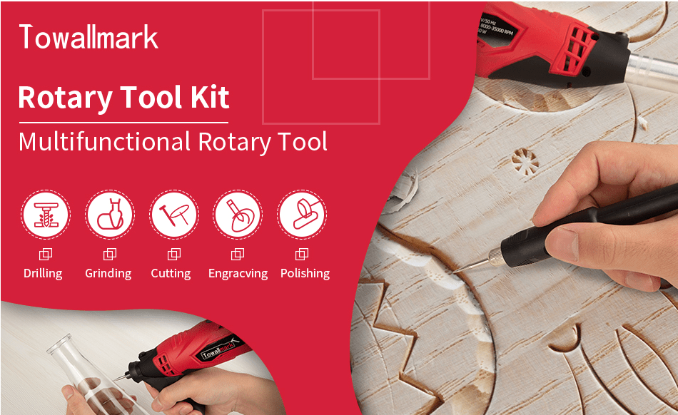 Power Rotary Tools with Flex Shaft, 6 Variable Speed - 4 Attachments ...