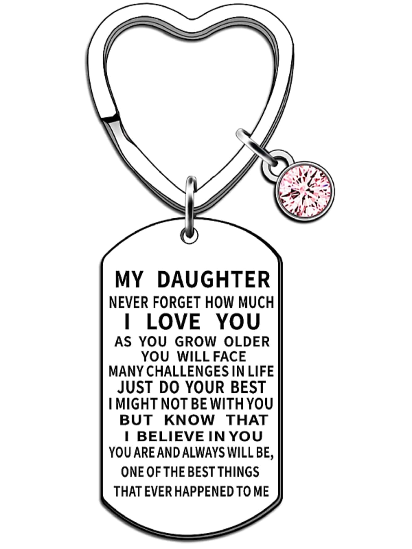 Street Stainless Steel Keychain With 'dad Mom's Daughter' Engraving, A ...