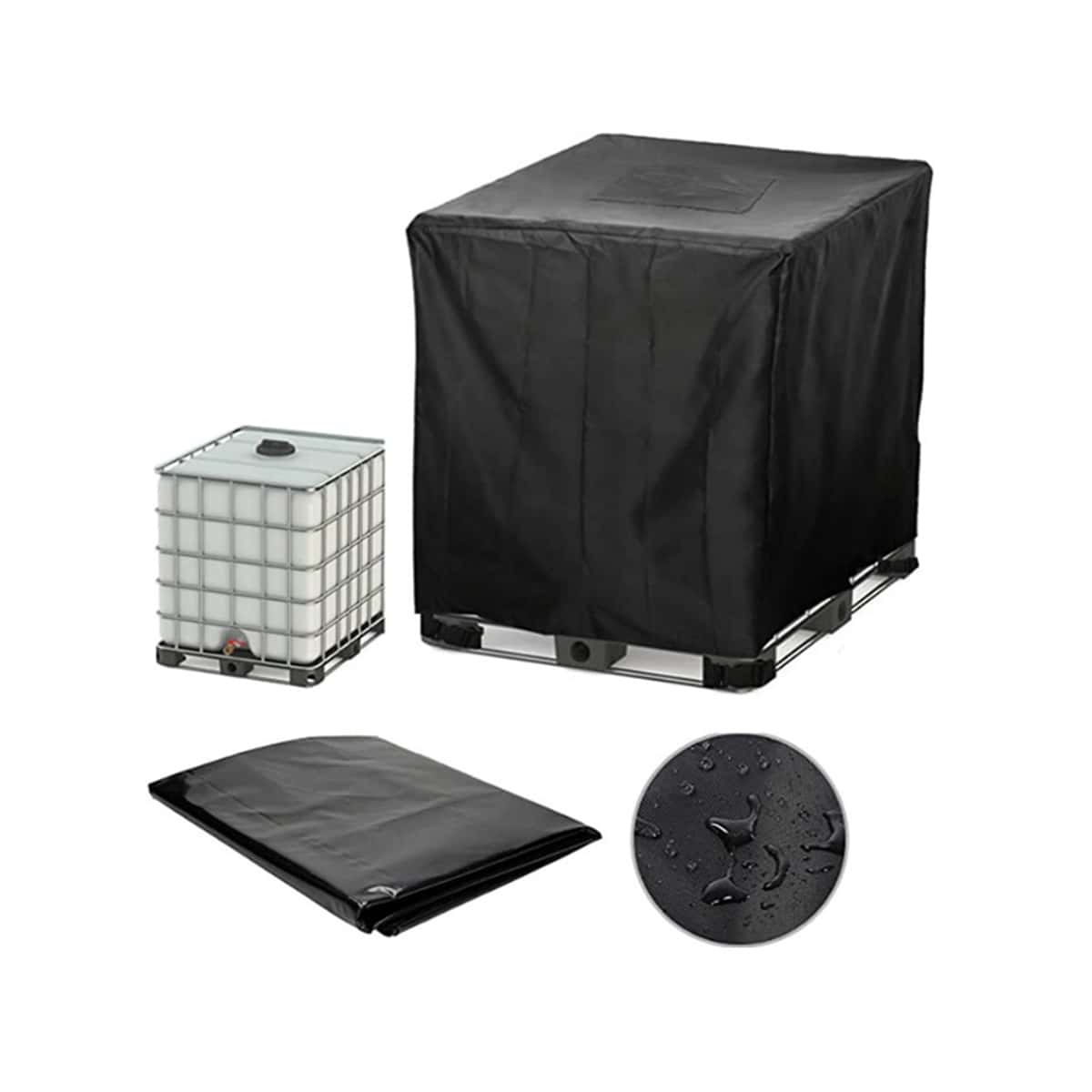 Green Ibc Ton Bucket Cover Water Tank Cover 1000l Outdoor Waterproof ...