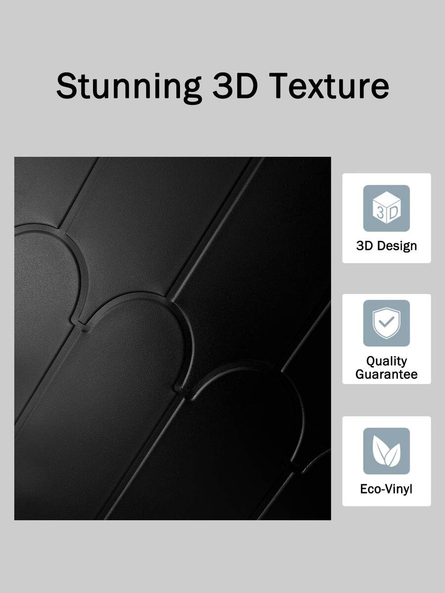 10 sheets Black matte fish scales flake off and stick tailgate brick ...