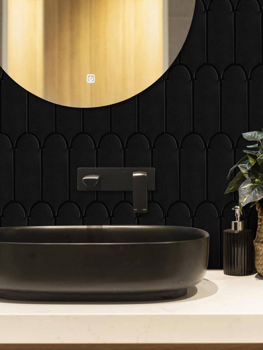 10 sheets Black matte fish scales flake off and stick tailgate brick ...