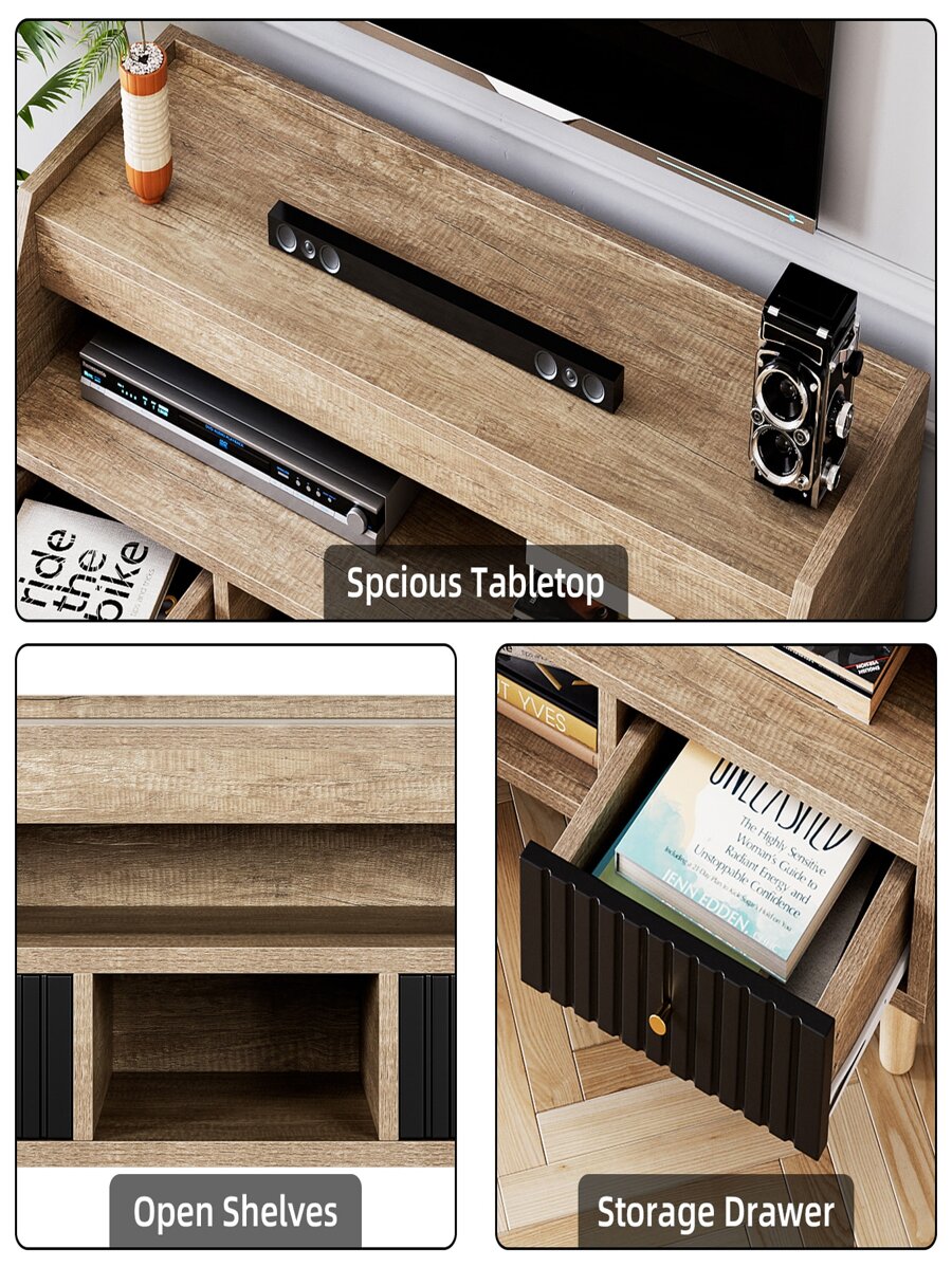 TV Stand with Storage for TVs up to 42 in, Small TV Stand ...