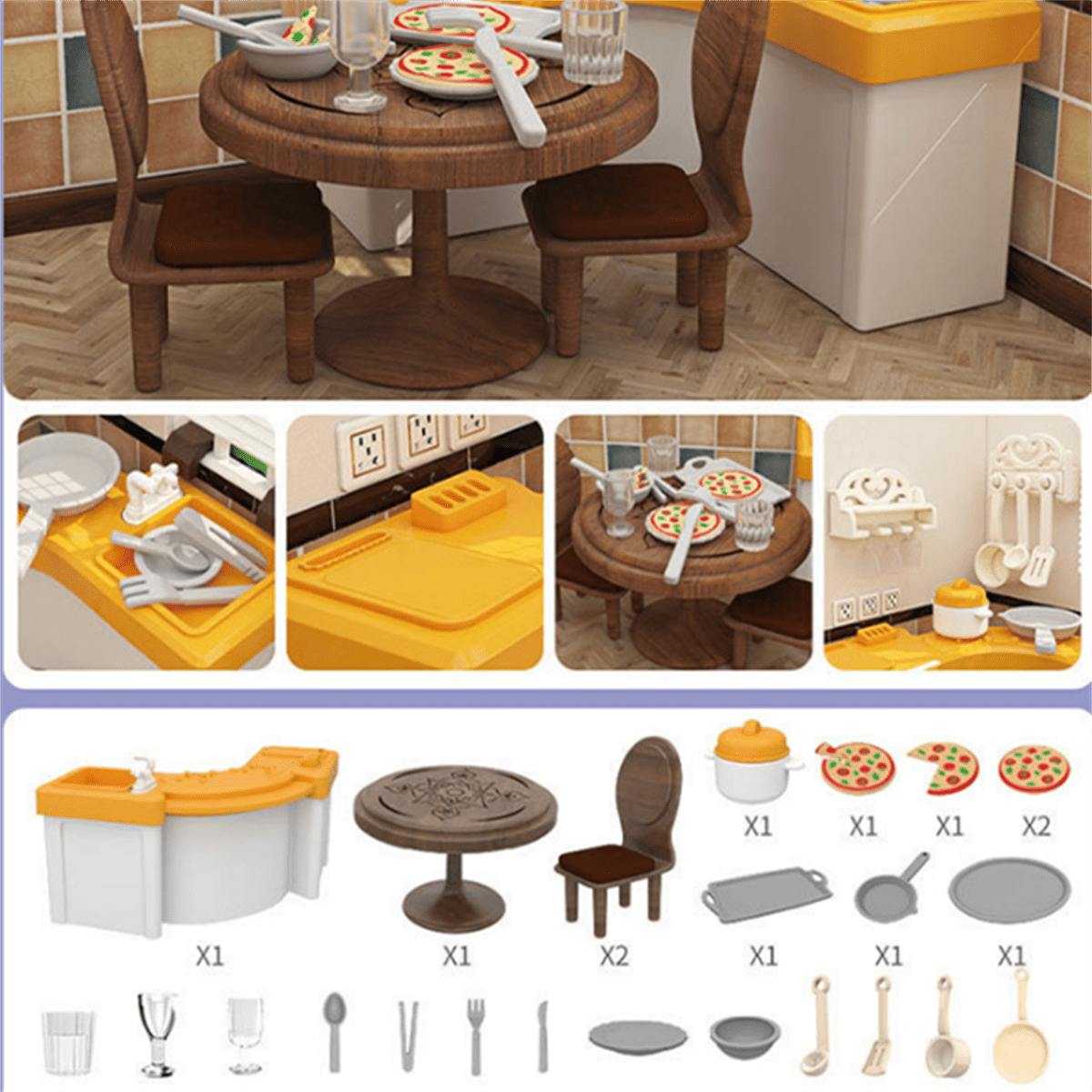 Miniature Simulation Dollhouse Toy Bedroom Accessories Pack, 12pcs ...