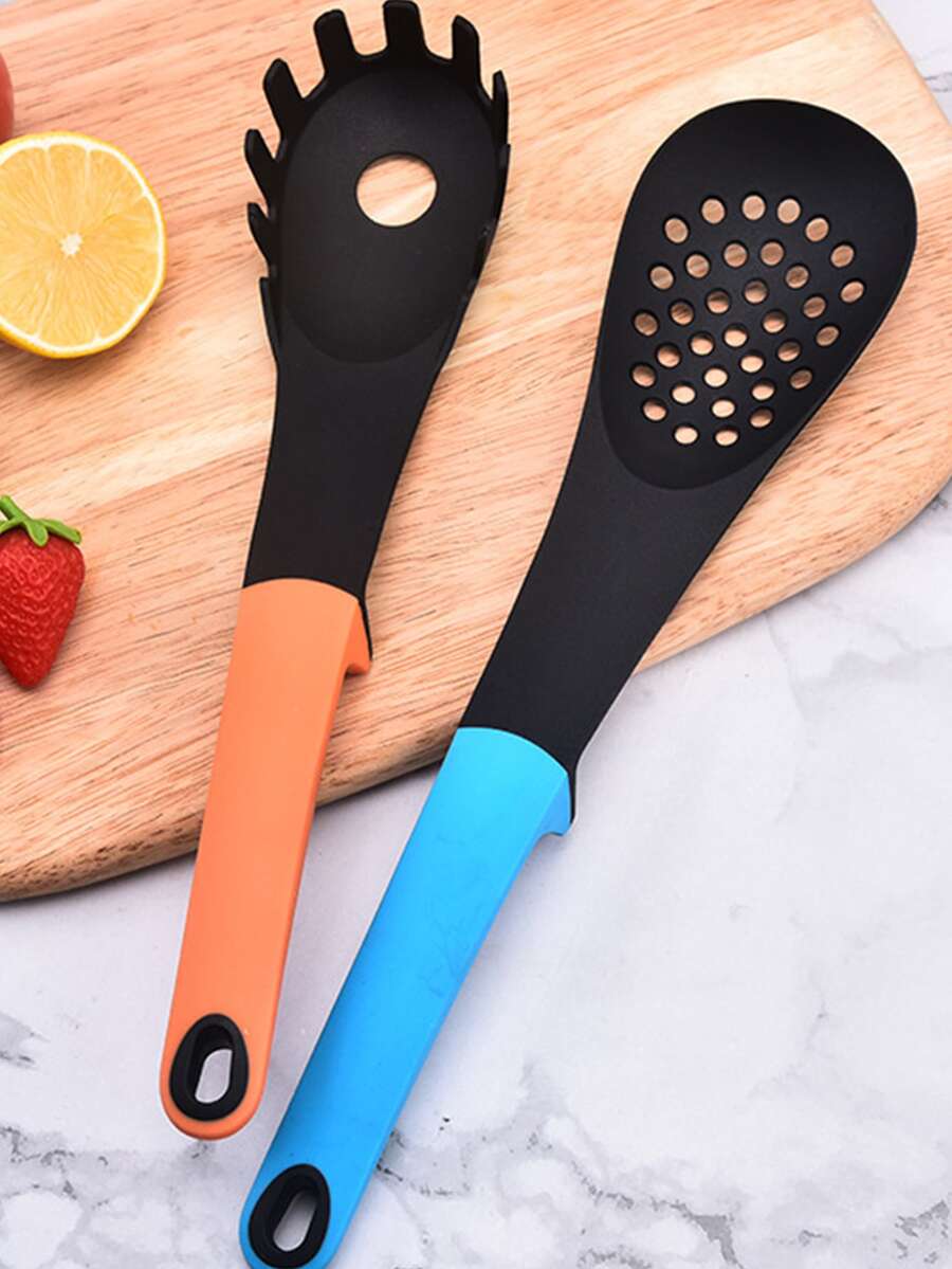 Nylon Kitchenware 7-Piece Set Color Handle Non-stick Pan Cooking Spoon ...