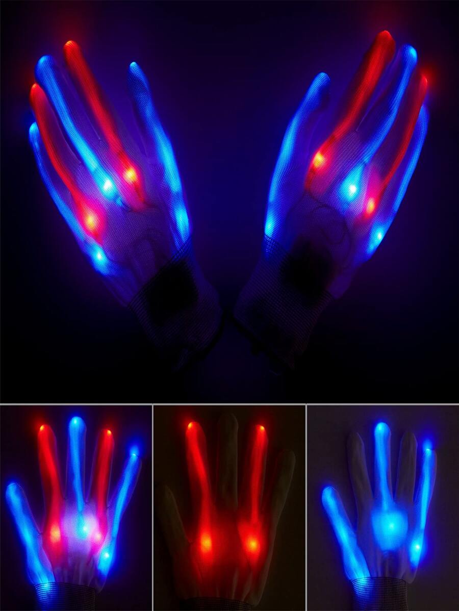 2PACK Halloween Led Mask skeleton Gloves Set ,Light Up Scary Mask Purge ...