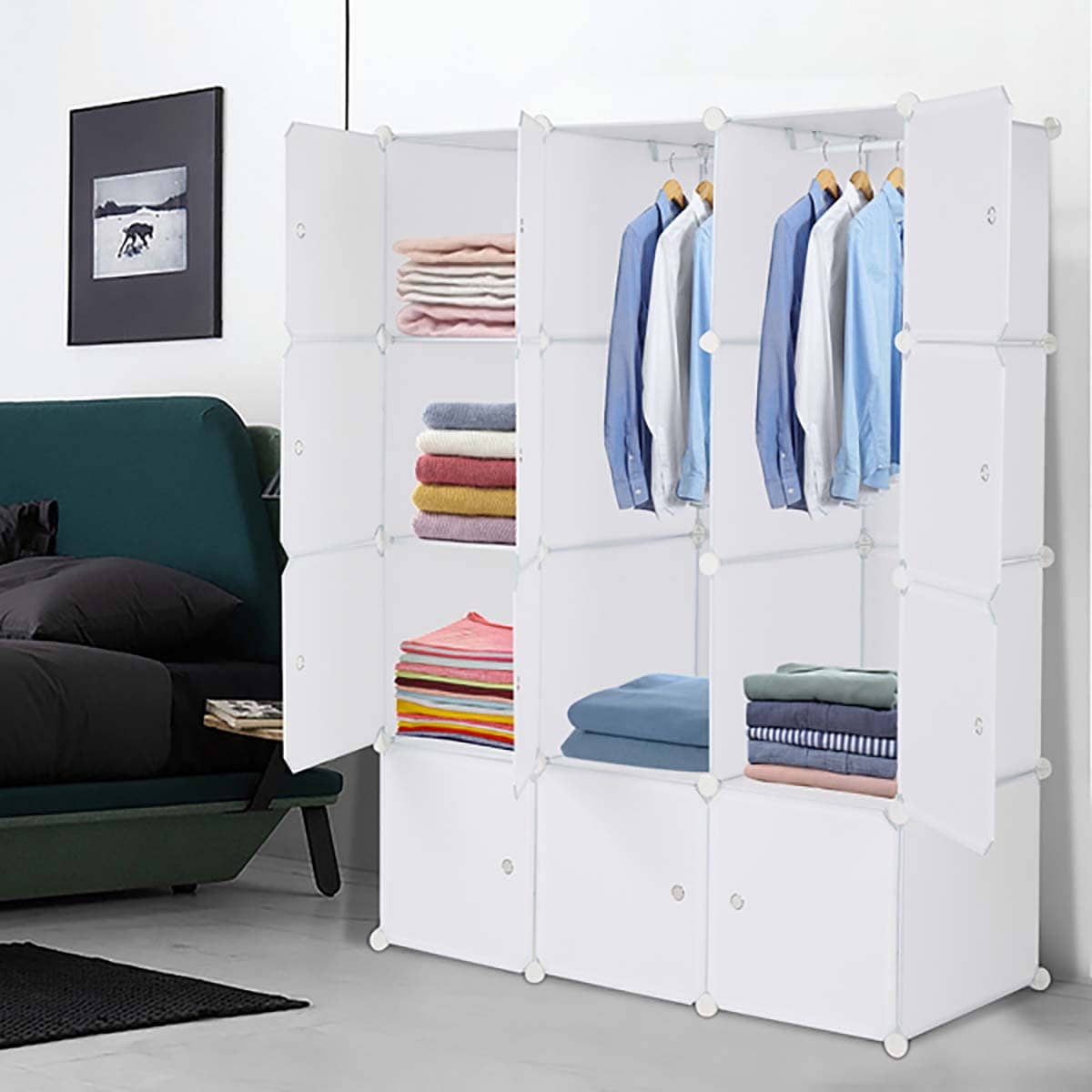 12 Cube Organizer Stackable Plastic Cube Storage Shelves Design ...