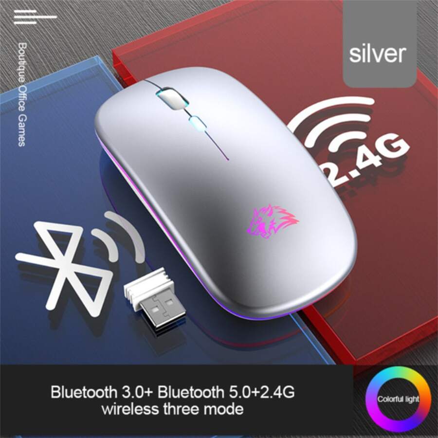 Bluetooth-compatible Mouse Rechargeable Usb Mute Wifi Wireless Mouse ...