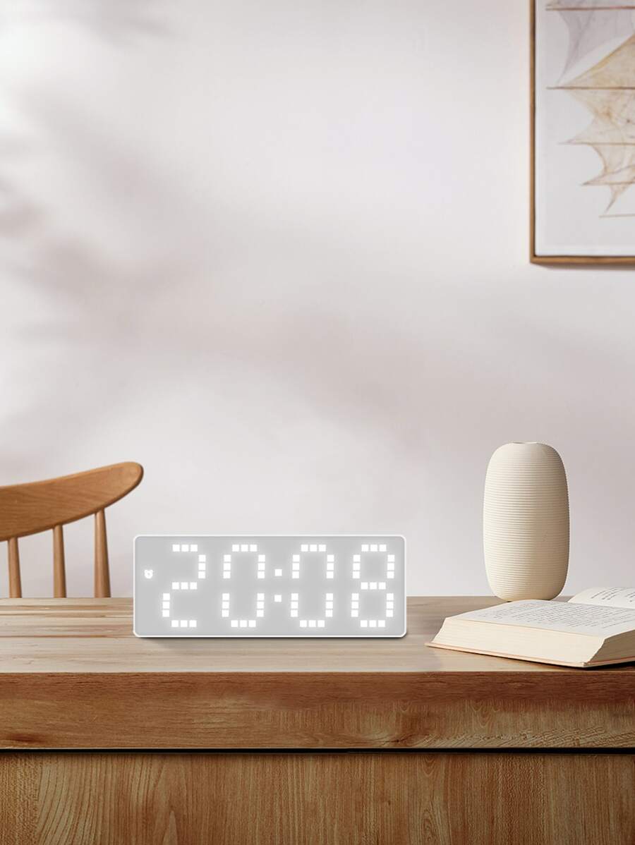 1pc LED Solid Color Fonts Digital Travel Alarm Clock with Snooze Nordic ...