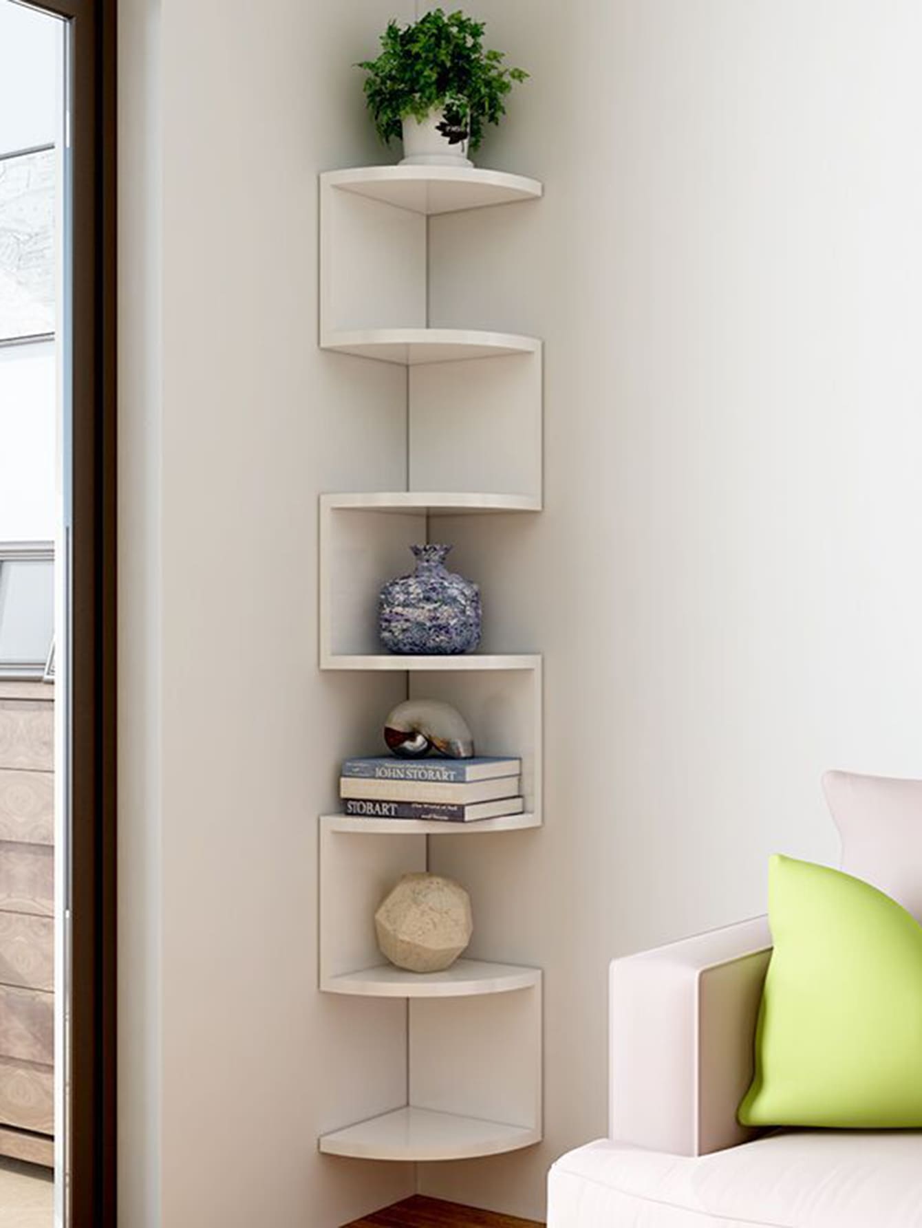 1 Stück Dekoration Kreativ wandhängend Ecke Triangel Regal & halb Kreis ...