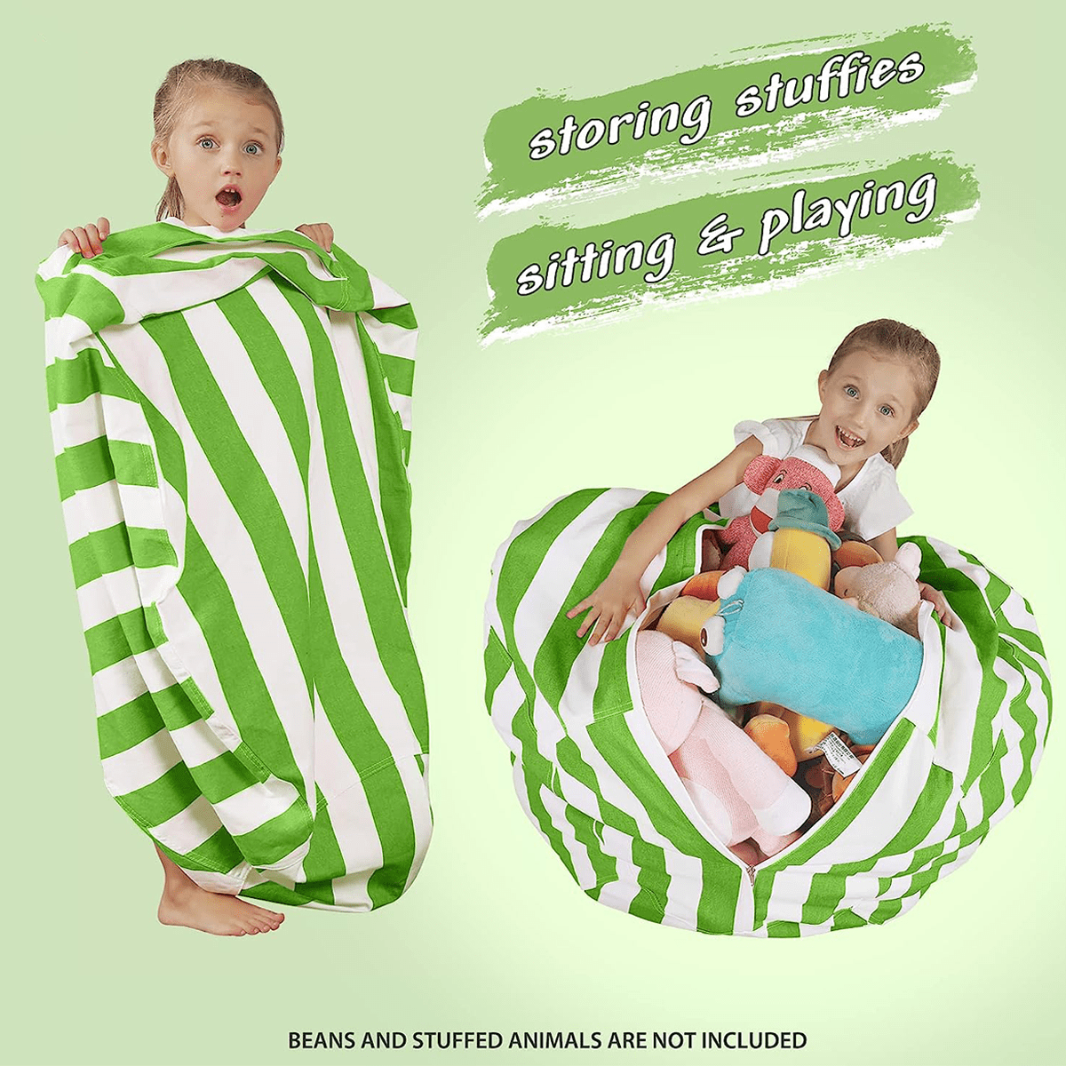 Stuffed Animal Bean Bag Chair,Foldable Storage Bags Cover for Kids ...