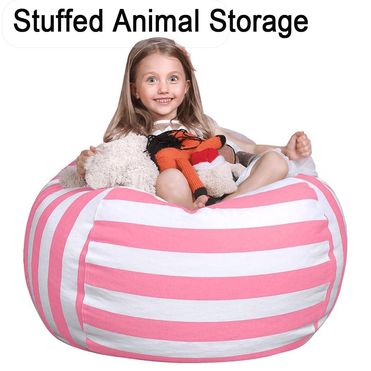 Stuffed Animal Bean Bag Chair,Foldable Storage Bags Cover for Kids ...