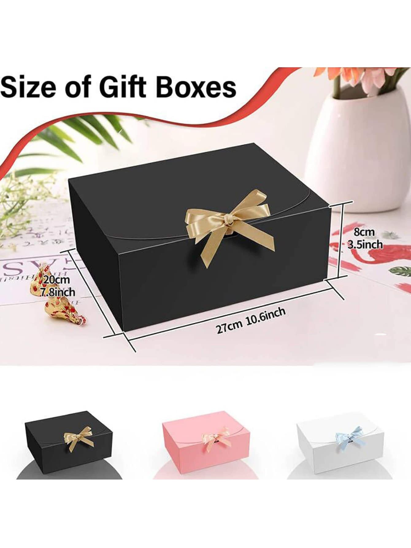 10pcs Bow Tie Paper Gift Wrap Boxes, Simple Black Gift Packaging Boxes ...