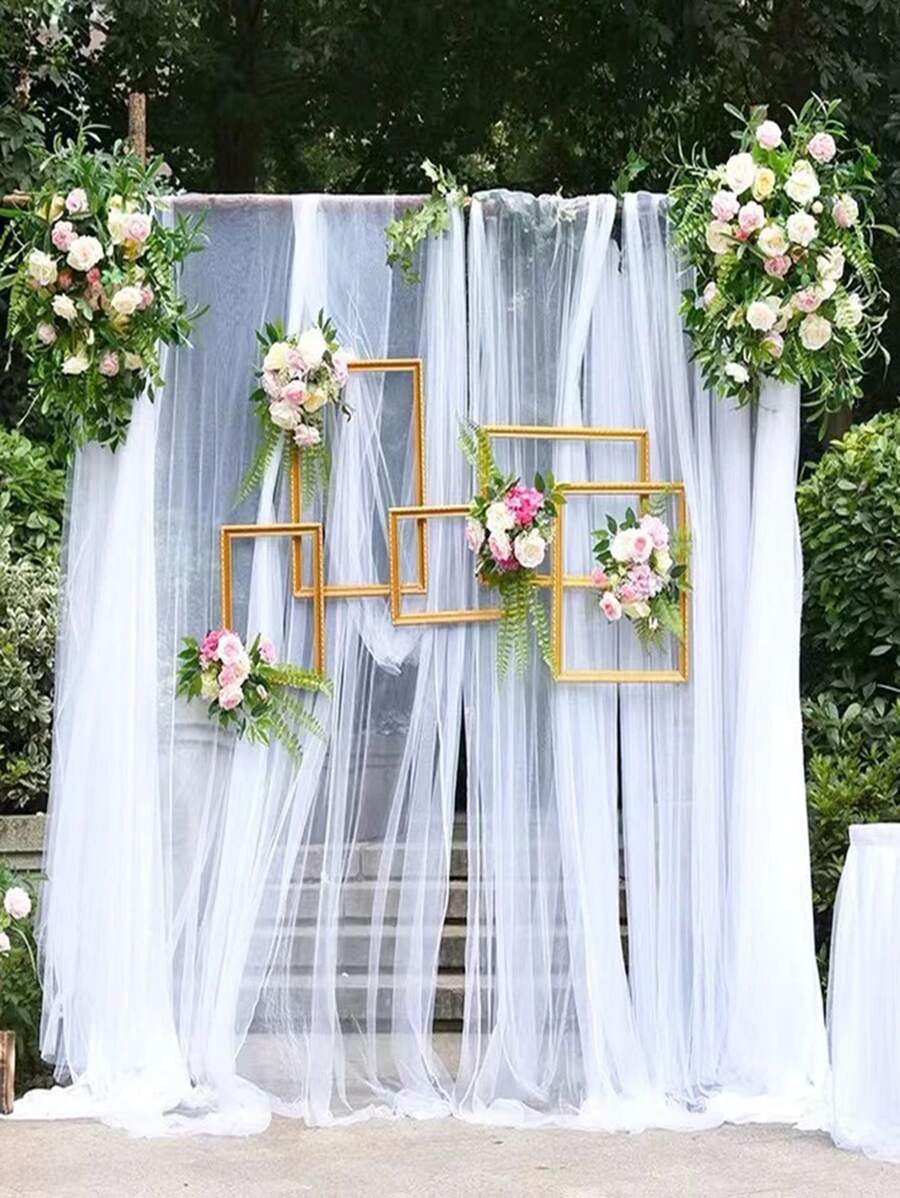 1pc 2 Meters Or 5 Meters Long White Gauze Curtain Multi-Purpose Party ...