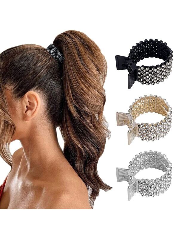 3 st./set Haarklemmen Voor Paardenstaart , Haai vorm Strass Haarklemmen ...