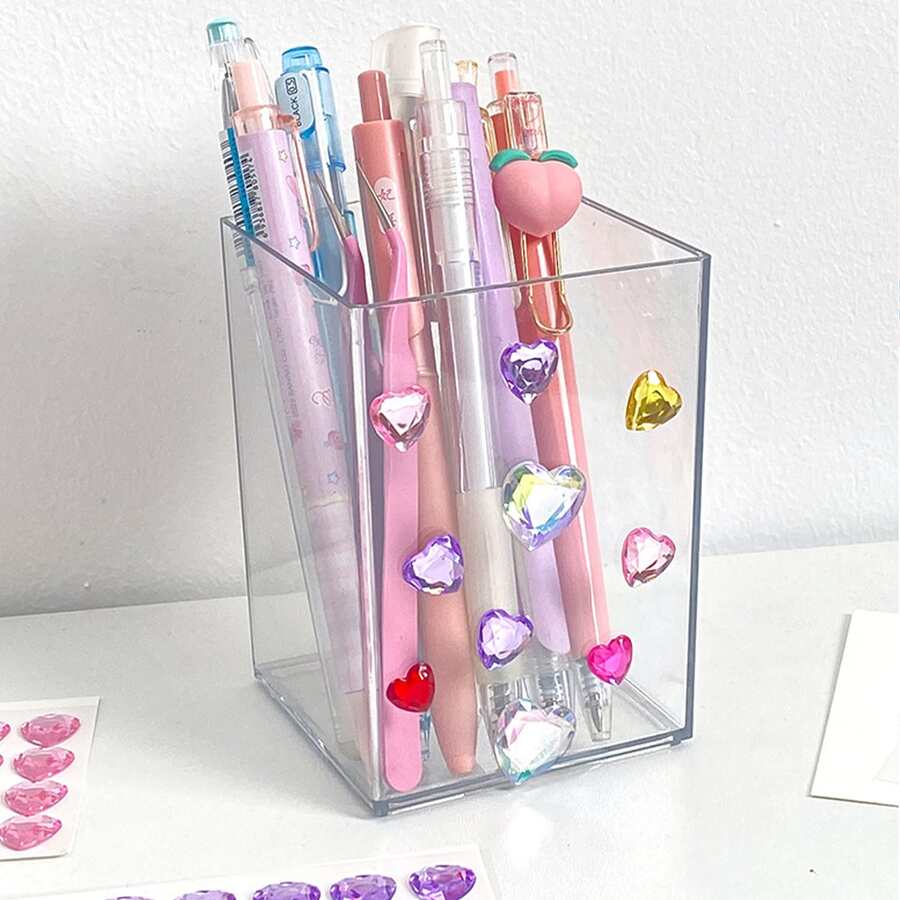 1pc Diamond Sticker For Kids, Cartoon Princess 3D Heart Shaped Crystal ...